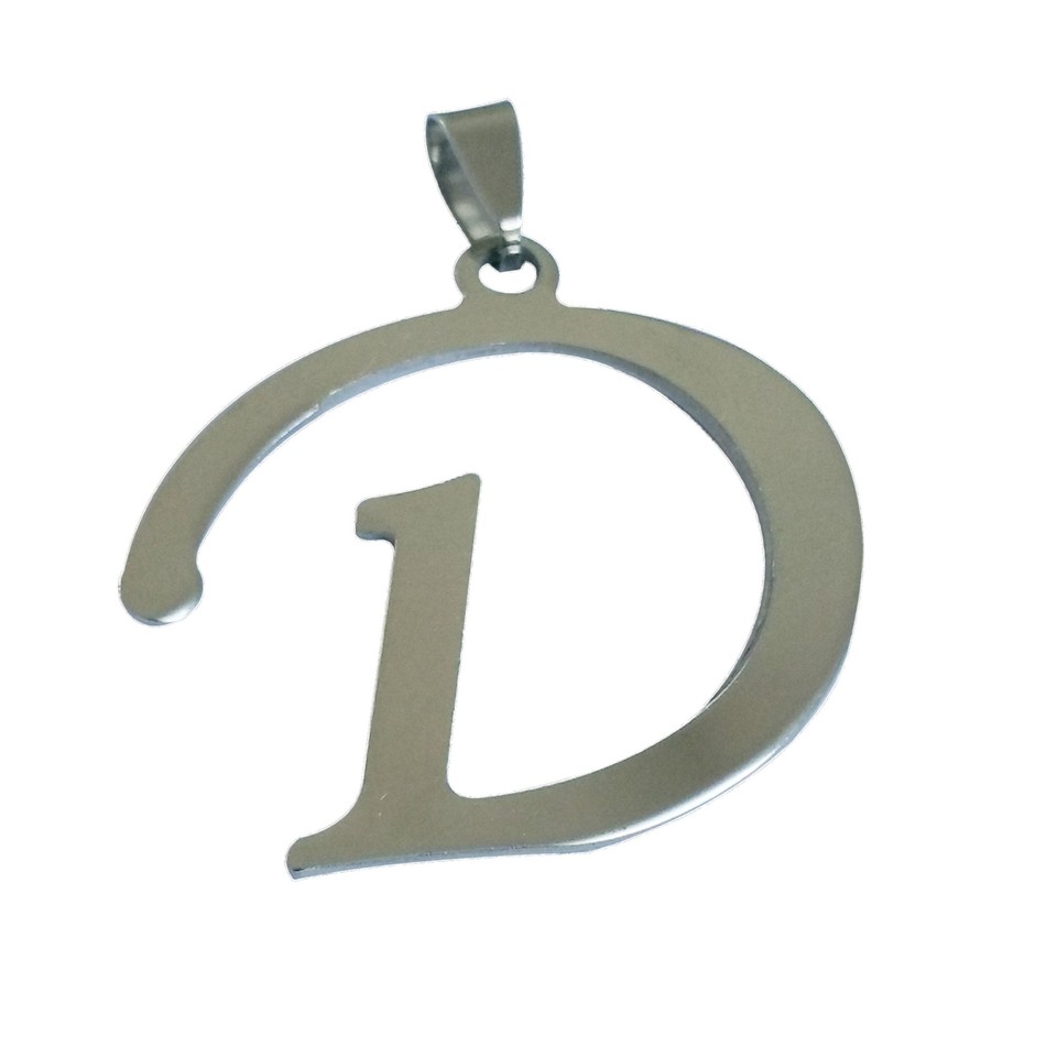 3 pcs Stainless Steel Letter D Alphabet Initials Charm Pendant Necklace ...