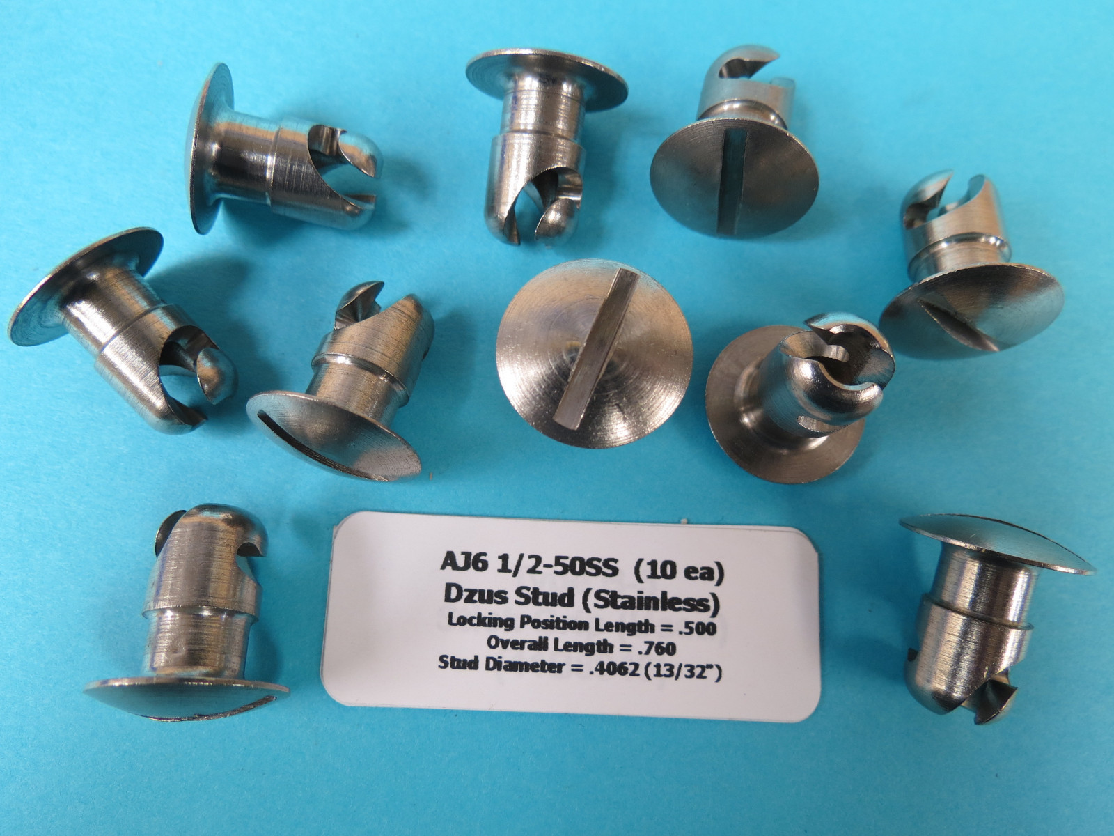 AJ6-1/2-50SS STAINLESS STEEL DZUS 1/4 Turn Oval Head Stud Fastener ...