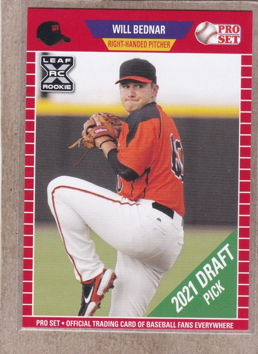 Will Bednar 2021 Leaf Pro Set Draft Pick #PS49 RC San Francisco Giants ...