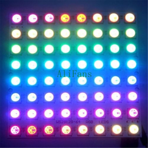 8x8 64 WS2812 LED Matrix LED 5050 RGB Full-Color Driver Black Board For ...