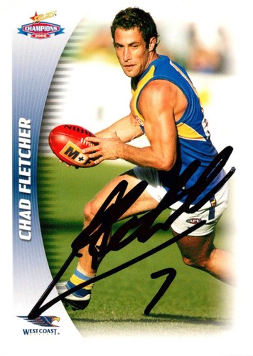 Signed 2006 WEST COAST EAGLES AFL Premiers Card CHAD FLETCHER | eBay