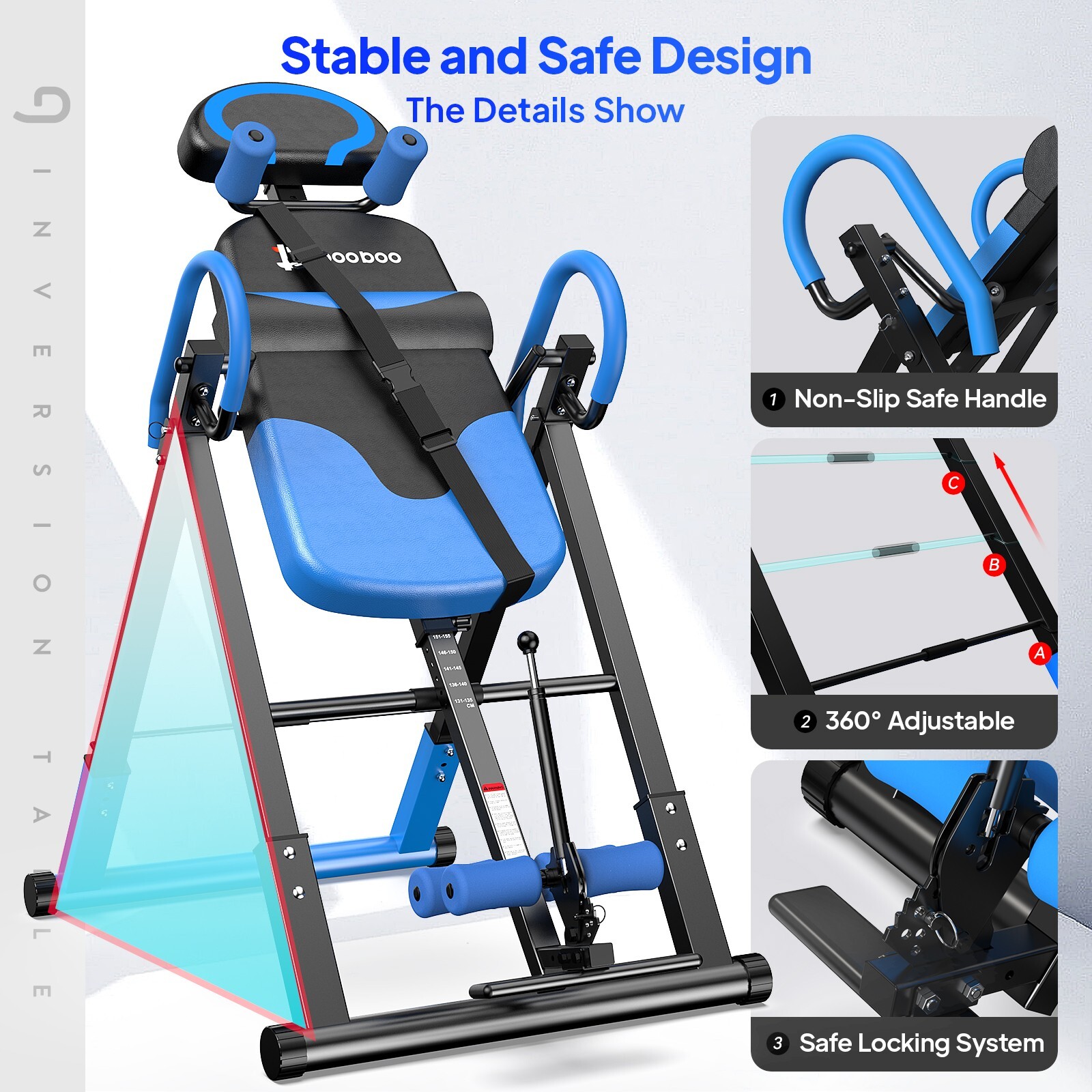 Inversion Table Back Therapy Reflexology Heavy Duty Foldable Stretcher ...