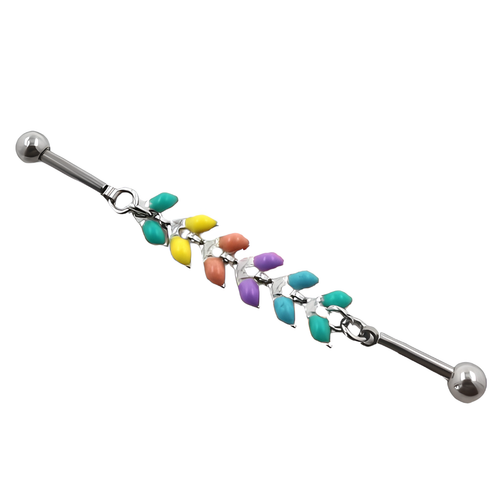 Scaffold Bar Chained Flexible Coloured Arrow Body Piercing Barbell ...
