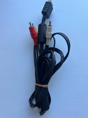 Sony PlayStation Genuine OEM Composite AV Cable Cord PS1 PS2 Red White ...
