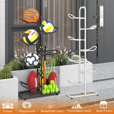 Basketball Soccer Ball Storage Rack Holder Sport Ball Organizer Display ...