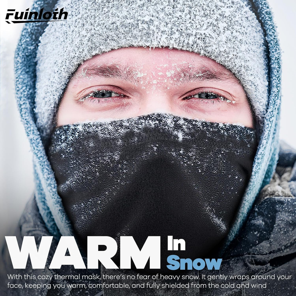 2 Pack Neck Warmer, Winter Fleece Neck Gaiter Scarf Face Mask Cover for ...