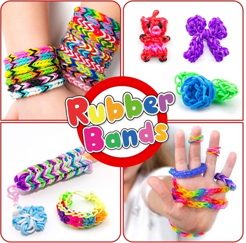 INSCRAFT 17500+ Rubber Loom Bands with 3 Layer Container, 28 Colors ...