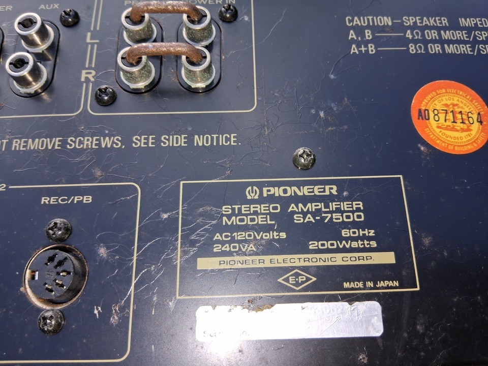 Pioneer SA-7500 Stereo Amplifier Receiver - Vintage Silver Face | eBay