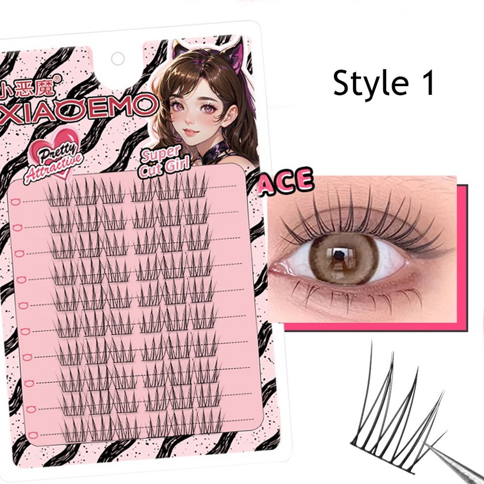 Cluster Eye Lashes Little Devil Cross Eyelash Grafting Segmented Lash ...