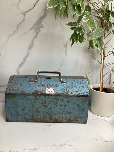 Vintage Halfords metal tool box, blue | eBay UK