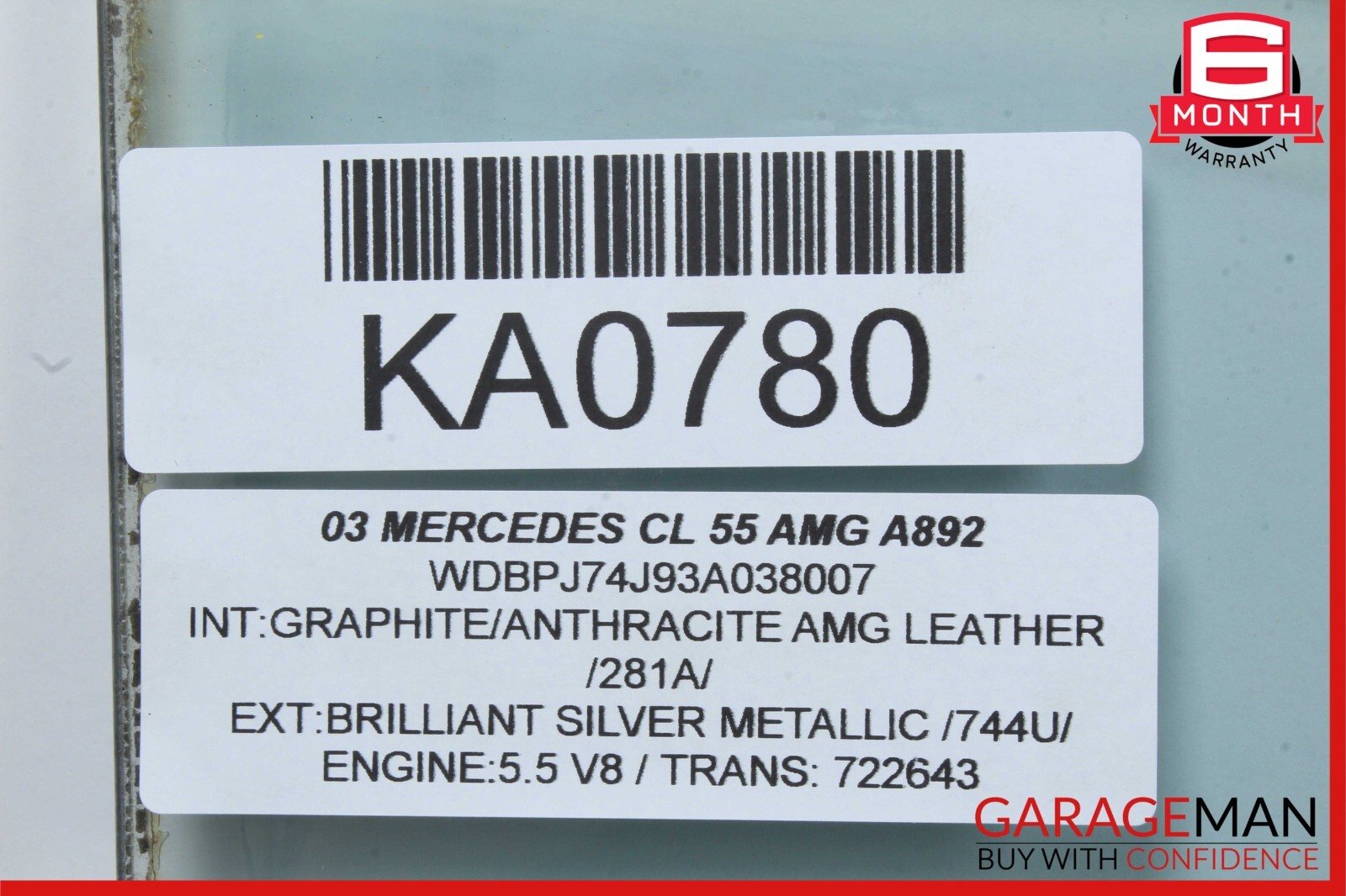 00-06 Mercedes W215 CL55 AMG Front Left Driver Side Door Window Auto ...