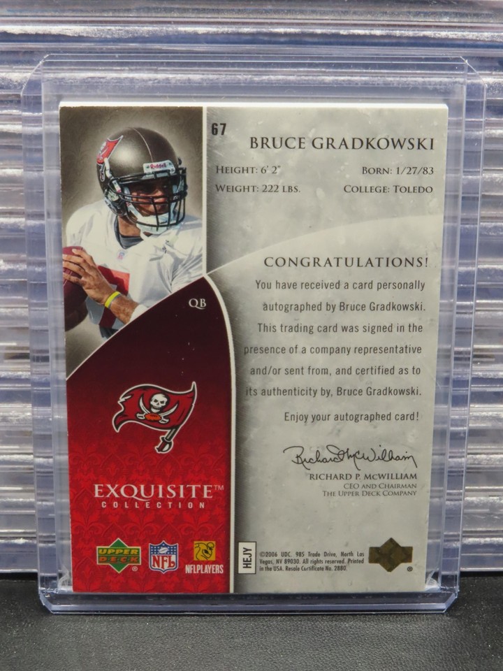 2006 Upper Deck Exquisite Bruce Gradkowski Exquisite Rookie Auto #/60 ...