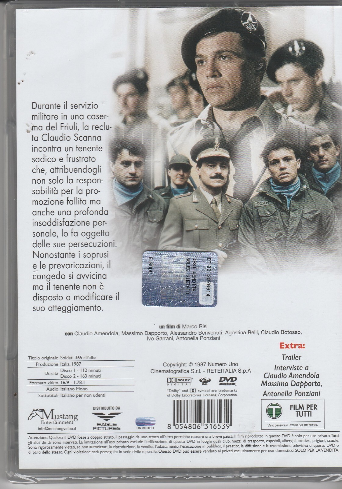 2 Dvd SOLDATI - 365 GIORNI ALL'ALBA Claudio Amendola Massimo Dapporto ...