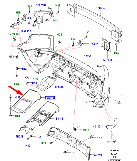 Range Rover Evoque Rear Bumper Tow Eye Cover Finisher LR028089 ...