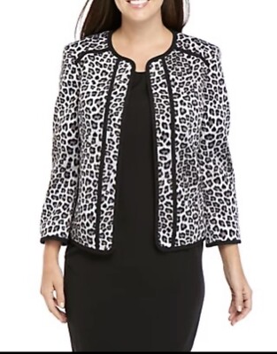 Kasper Leopard Print Flyaway Jacket NWT NEW SZ 6P Petite Reg $119 | eBay