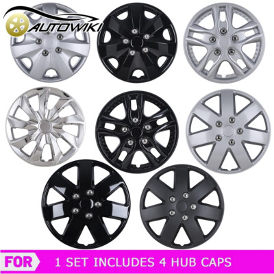 Set of 4 12"-17" Inch Wheel Covers Snap On Full Hub Caps Tire &Steel ...