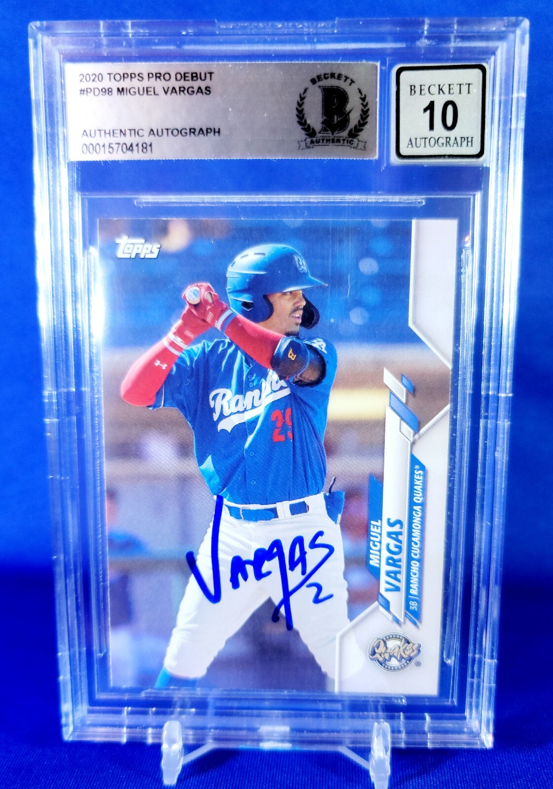 2020 Topps Pro Debut Miguel Vargas Signed BAS Beckett Authenticated ...