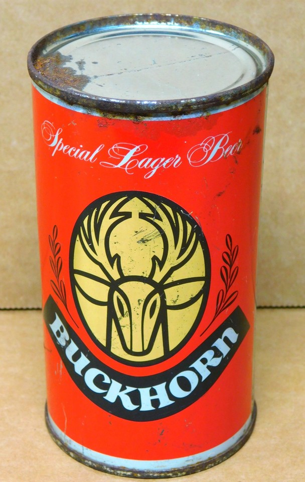 1950s BUCKHORN Beer FLAT TOP CAN 12oz. (NICE) Inside Can B/O | eBay