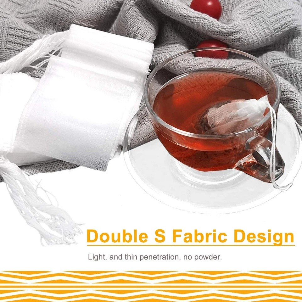 500pcs Disposable Empty Tea Bag Drawstring Seal Teabags Loose Leaf Tea ...