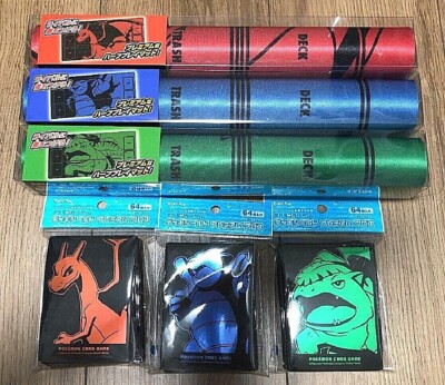 Pokemon Official Rubber Playmat & Deck Shield Charizard Venusaur Blastoise Japan | eBay