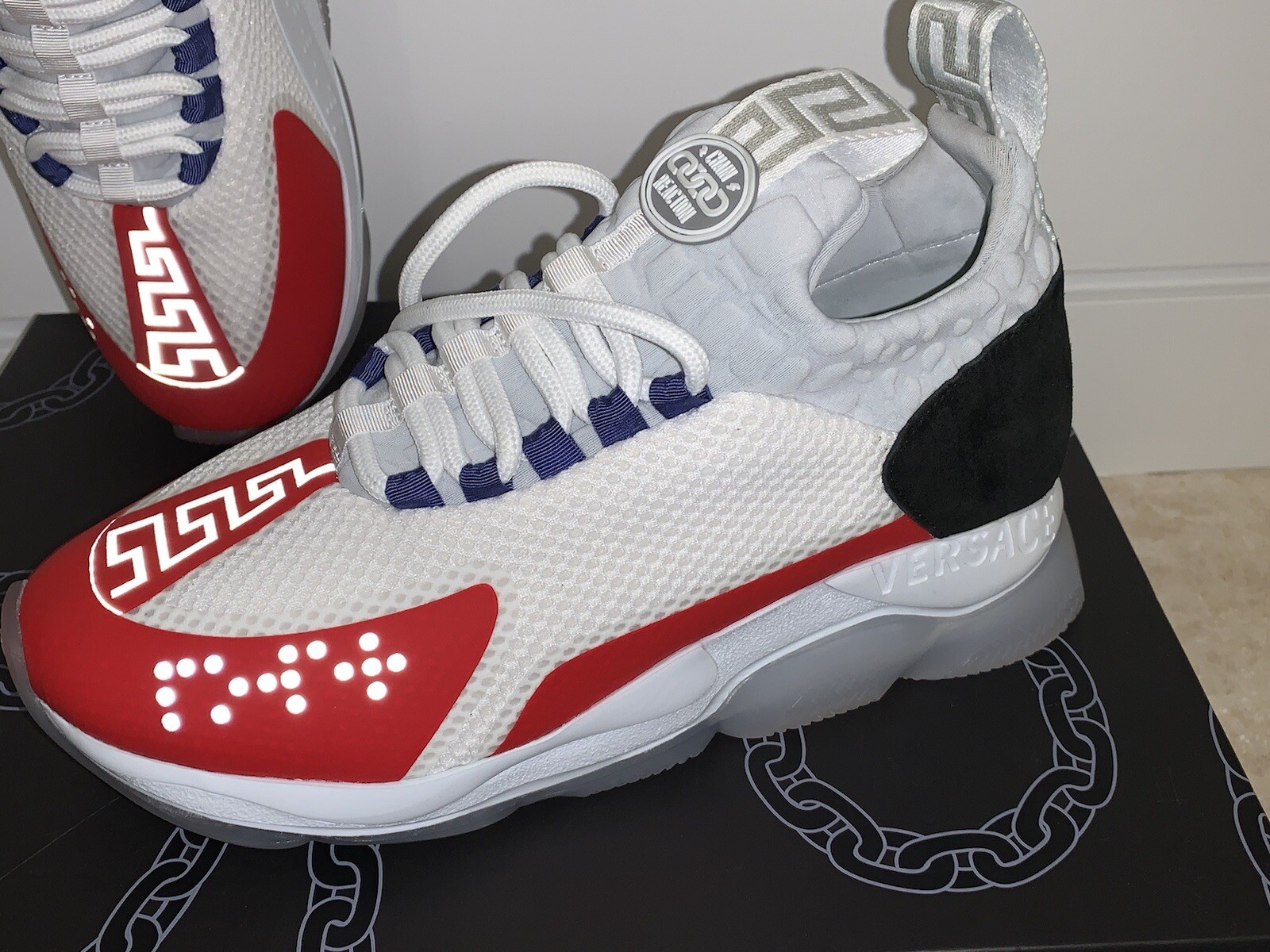 New NIB $795 VERSACE Cross Chainer Mens Trainers Sneakers - Sz 6.5 US ...