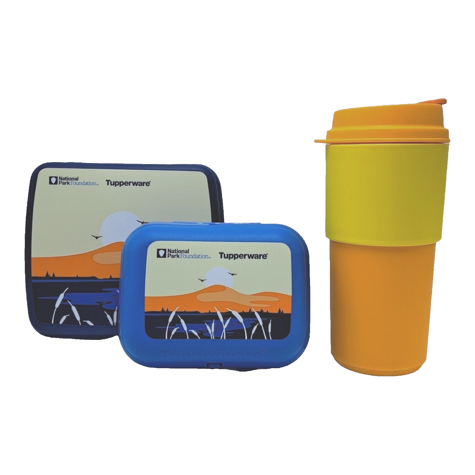 Tupperware National Park Series Lake Lunch Containers and 16 oz Travel ...