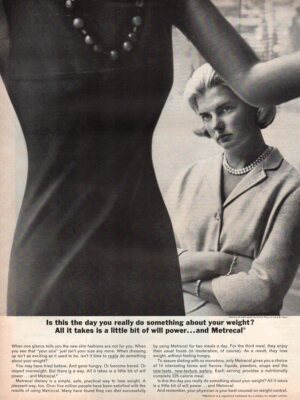 Vintage advertising print FOOD Metrecal diet drink Is this the day you ...