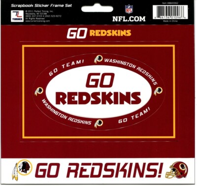 Washington Redskins, NFL Football, Cardstock frame scrapbook sticker, 5 ...