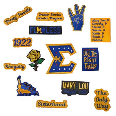 SGRho 14 Patch Set, Patches, Paraphernalia For Sigma Gamma Rho, Iron-On ...