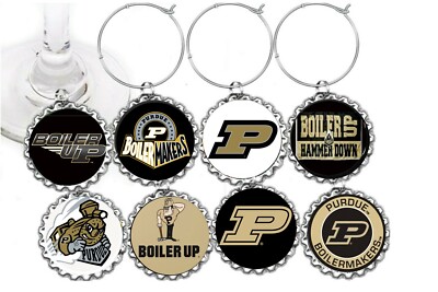Purdue Boilermakers decor party wine glass cup charms markers 8 party ...