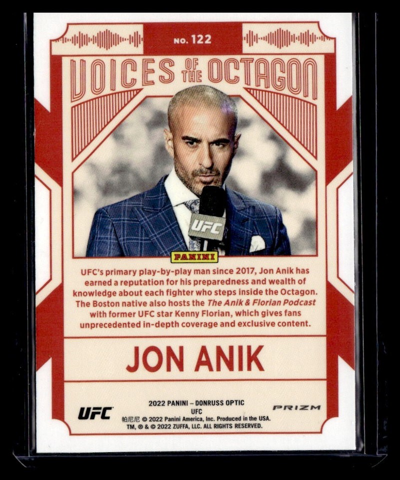 2022 Panini Donruss Optic UFC MMA #122 Jon Anik Silver Holo Prizm ...