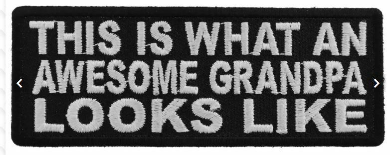 This Is What An Awesome Grandpa Looks Like Biker Emblem Iron On Patch ...