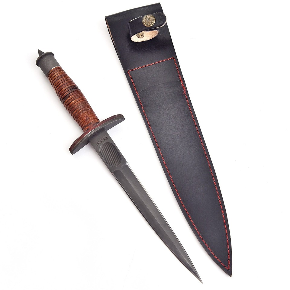 V-42 FSSF Stiletto Dagger Knife Case Spike Fix Double Edge Blade ...