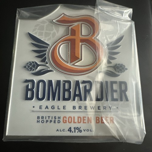 NEW Beer pump clip badge WELLS brewery BOMBARDIER GOLDEN real ale METAL ...