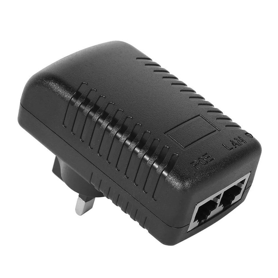 2 Pcs UK Plug POE Injector Power Supply Over Ethernet Adapter Device DC ...