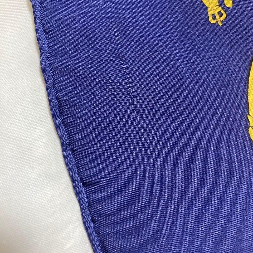 HERMES PROUES Carre 90 Silk 100% Scarf Blue very good gift | eBay