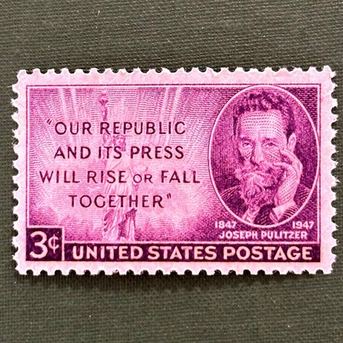 Vintage US J. Pulitzer 1947 Foreign Unused Postage Stamp, Unhinged | eBay