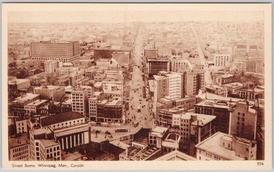 Vintage Winnipeg Manitoba Canada Street Scene Prepaid Canada Postcard ...