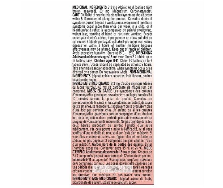 GAVISCON Extra Strength 120 + Bonus 25, 145 Total Chewable Tablets ...