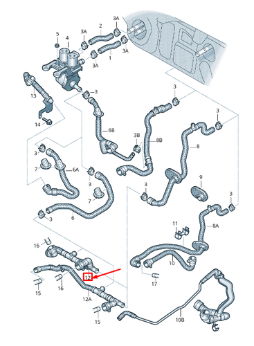 AUDI A6 Avant C6 Radiator Heating Return Hose 4F0819375B NEW GENUINE | eBay