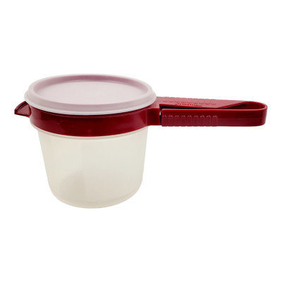 Vintage Tupperware 1493 3pc. Sift It RED Flour Sifter 2 Cup Container w ...