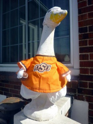 GOOSE CLOTHES 4 LAWN GEESE OKLAHOMA SOONER FOOTBALL LAWN CEMENT PLASTC ...