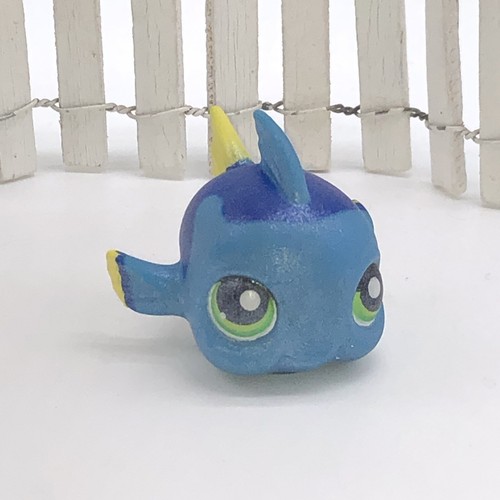 Authentic Littlest Pet Shop LPS #327 Shimmer Blue Pufferfish Baby Fish ...