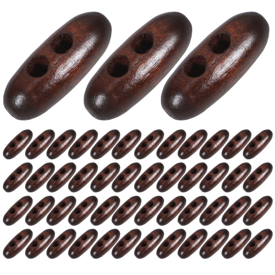 50 Pcs Wooden Oval Buttons for Sweaters Decorative Clothes Toggle ...