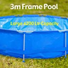 Giant Round 10ft Garden Family Swimming Paddling Pool 3m x 0.76m Metal ...