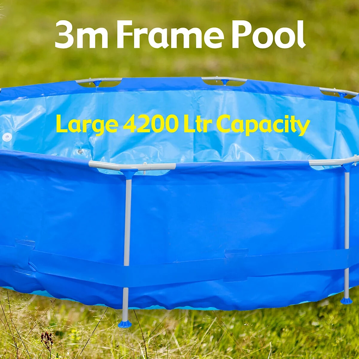 Giant Round 10ft Garden Family Swimming Paddling Pool 3m x 0.76m Metal ...