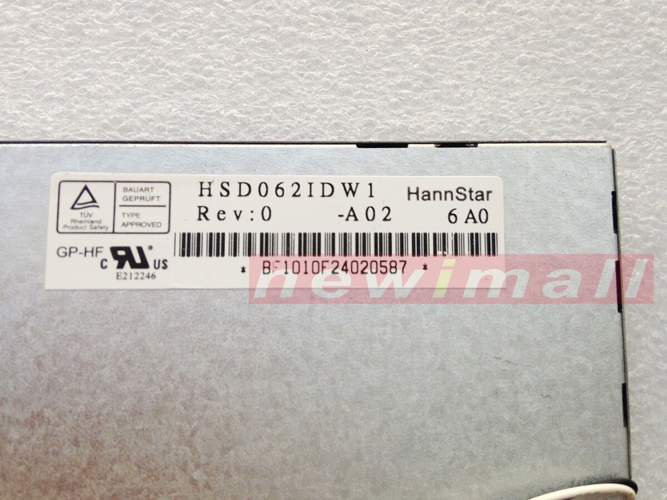 6.2" inch HSD062IDW1-A02 LCD Screen for HannStar Display Panel 800*480 ...