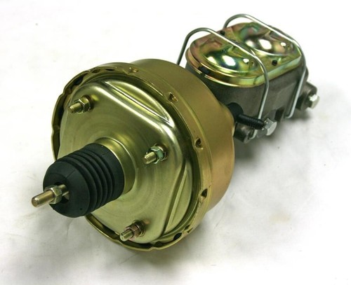 7" Zinc Street Rod Rat Power Brake Booster w/ Bail Top Master Cylinder ...