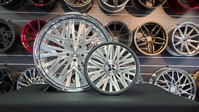 22" Rucci Priority Brushed Face W/ Chrome lip Wheels 22x9 3" Lip Vouge ...