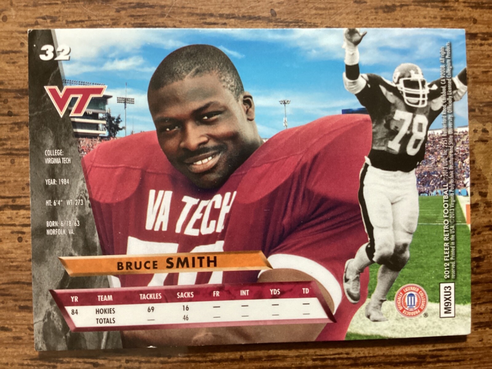 2012 Fleer Retro Ultra #32 Bruce Smith Virginia Tech Hokies | eBay
